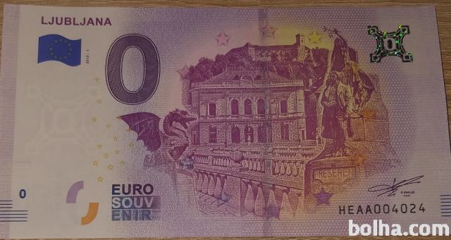 0 euro bankovec, Ljubljana - Slovenija, 2018, UNC