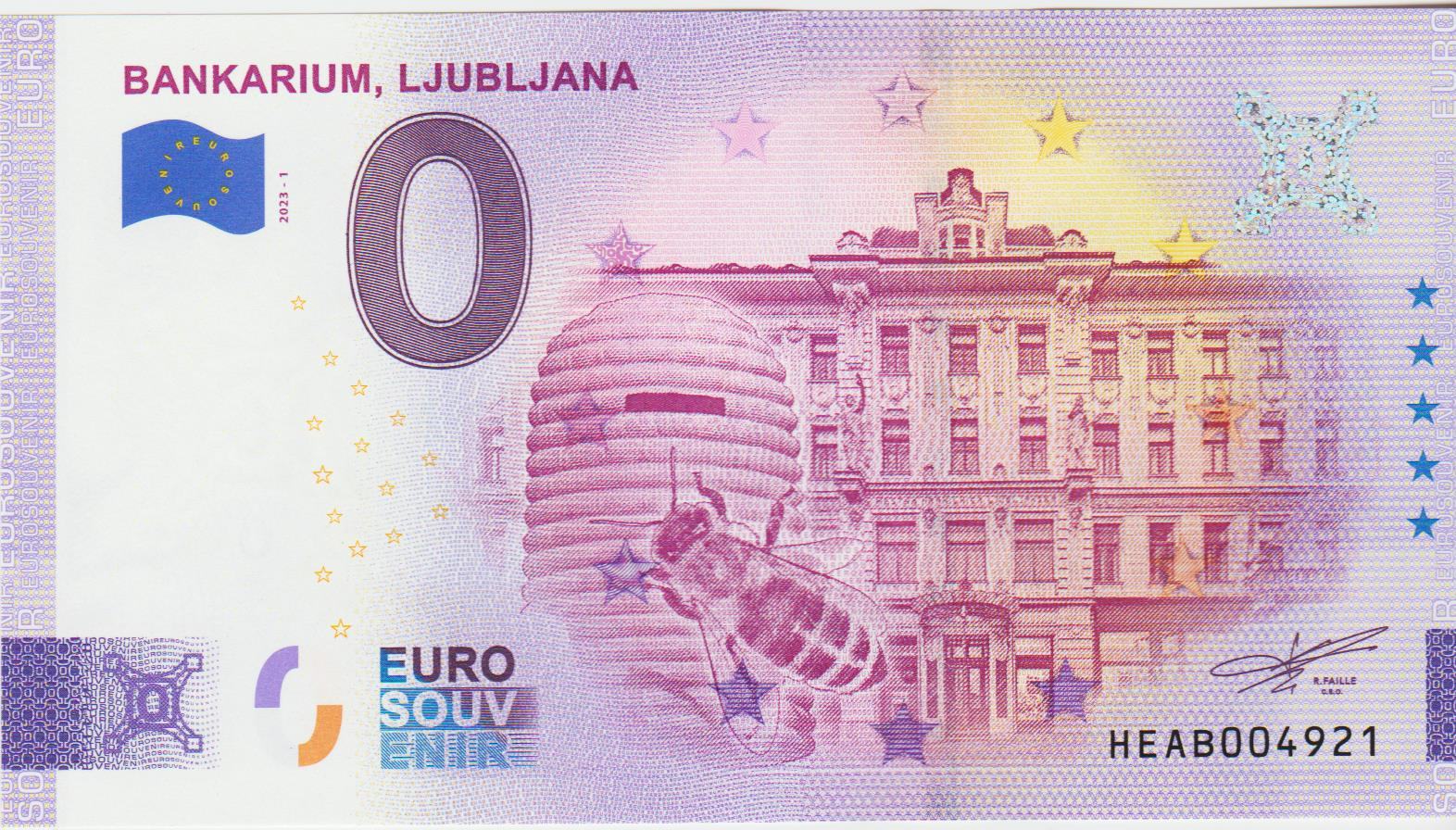 BANK. 0 EURO -BANKARARIUM LJ.SLOVENIJA ČEBELA (EVROPSKA BANKA)2023.UNC