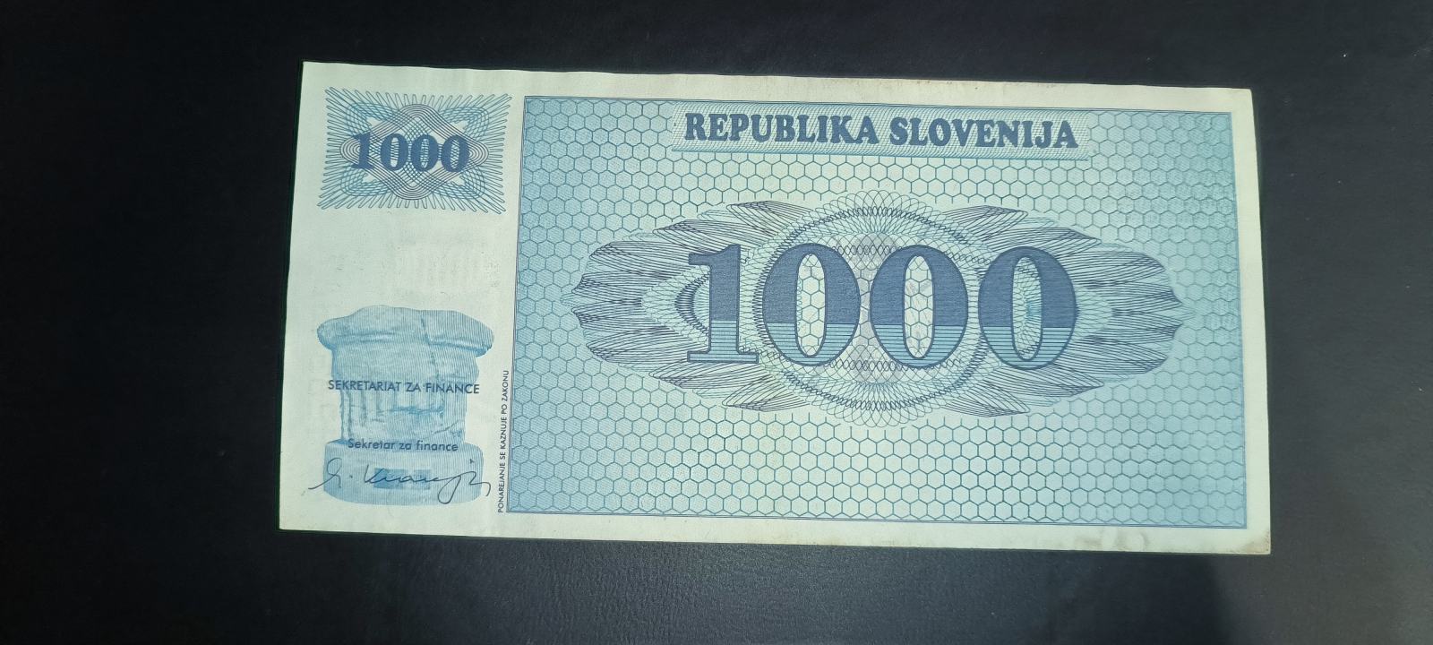 Bon 1000 tolarjev 1992 VF