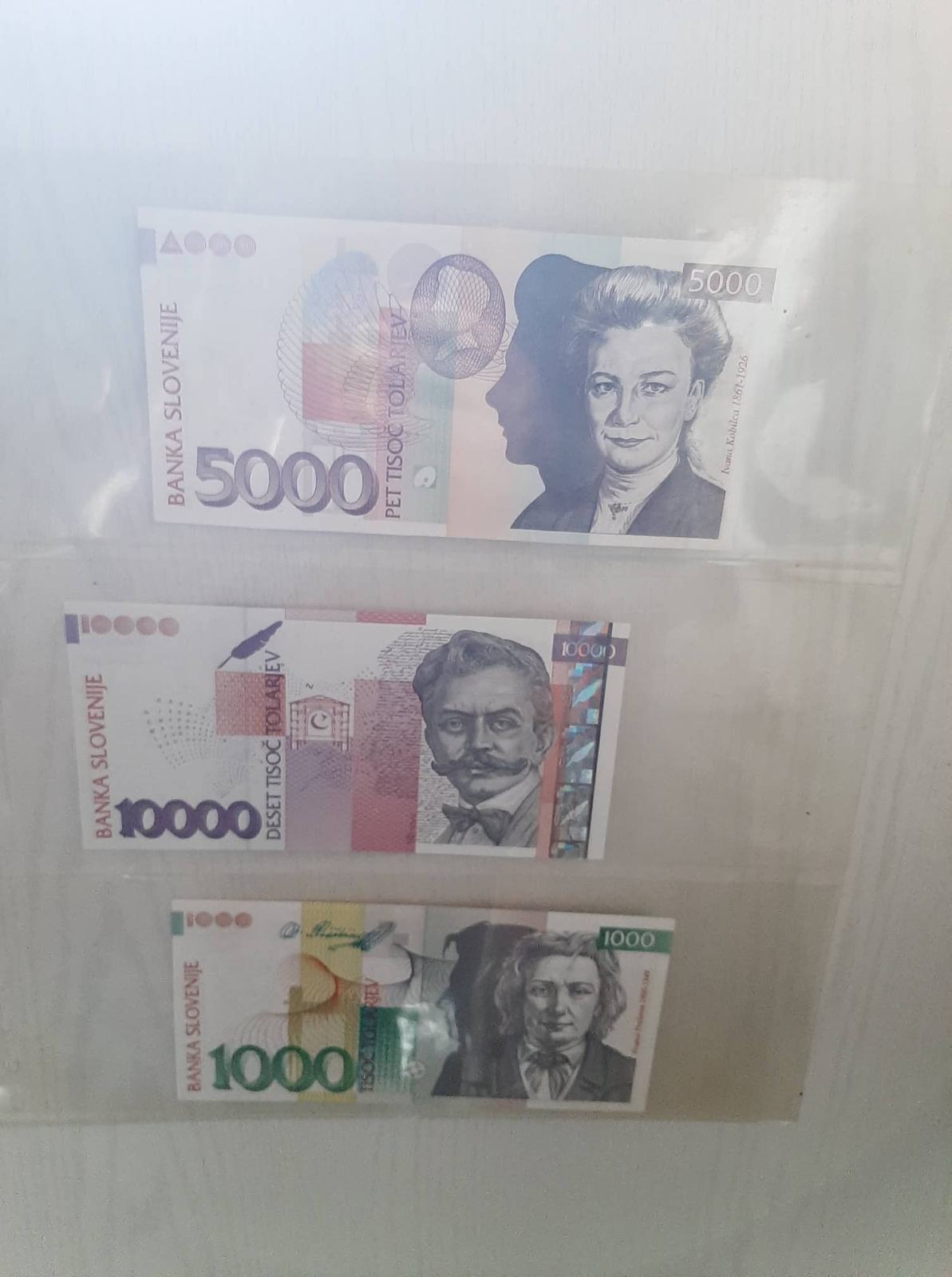 SLOVENIJA 10000 , 5000 , 1000, 200, 50 , 10,