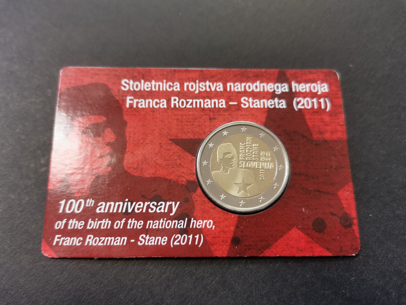 2011 Slovenija kartica 2€ Franc Rozman Stane