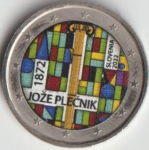 2 € 2022 - JOŽE PLEČNIK - barvni kovanec