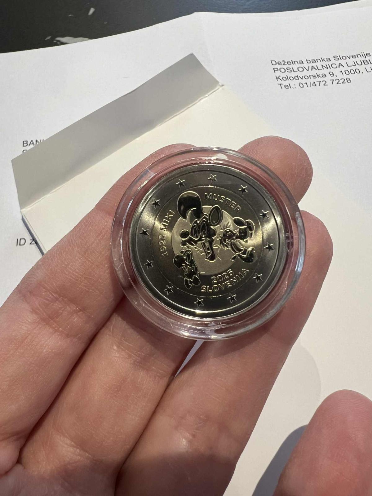 Kovanec Miki Muster 2€, PROOF, z računom