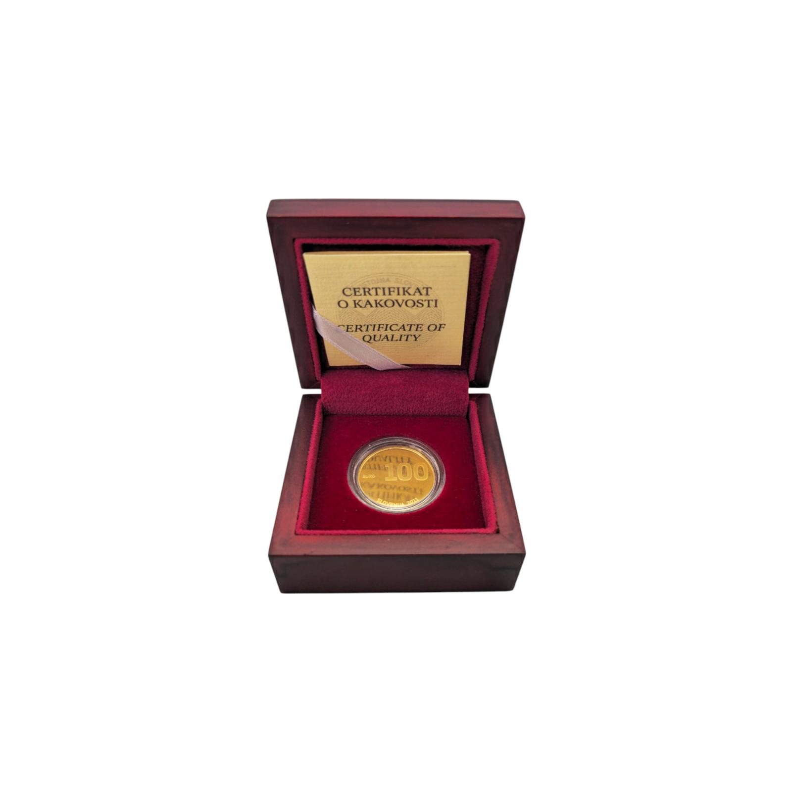 Zlatnik 20. obletnica samostojnosti R. S. 21K 900/1000; masa=7.00g