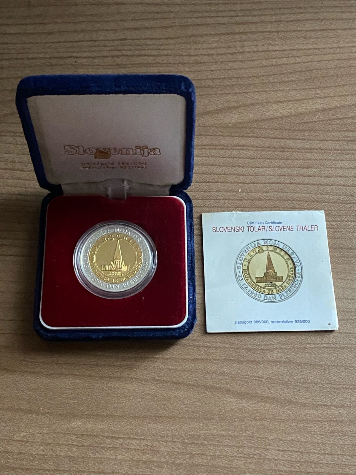 Zlati tolar – zlatnik Slovenski svetovni kongres 1991