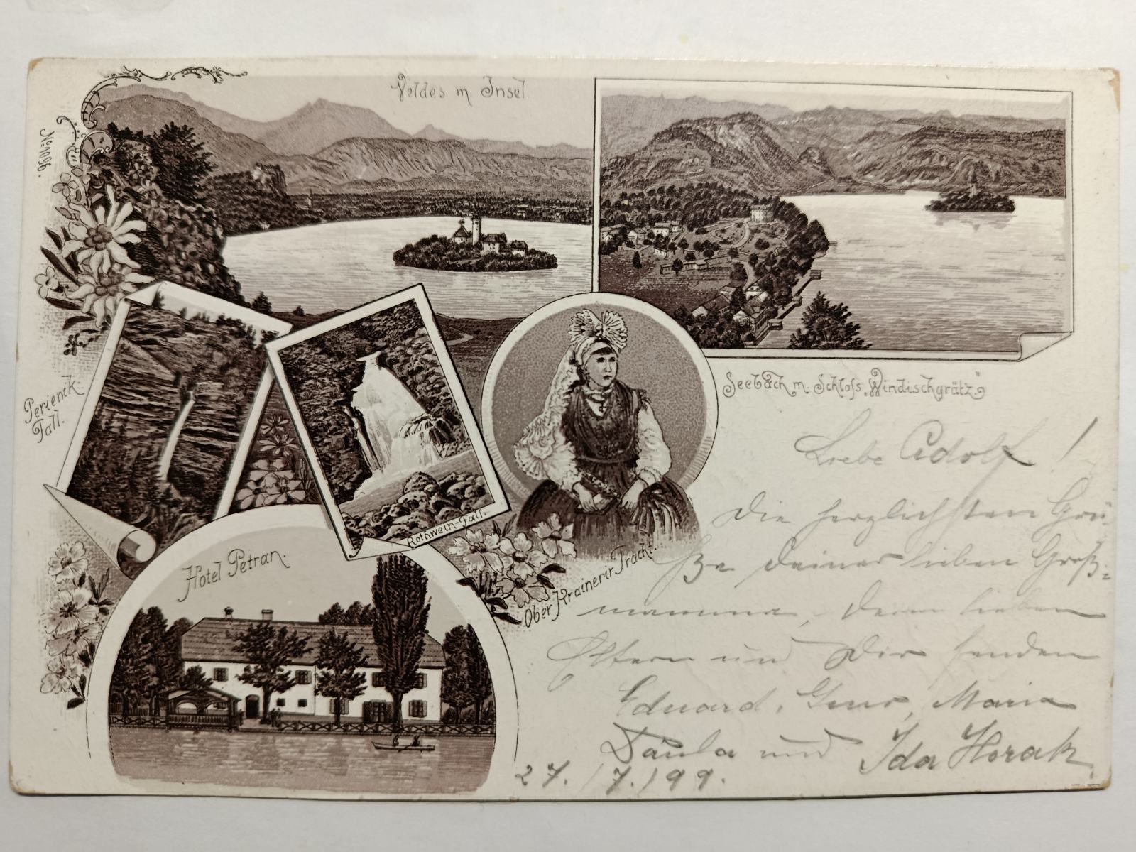 BLED 1899 - Hotel Petran, slap v Vintgarju