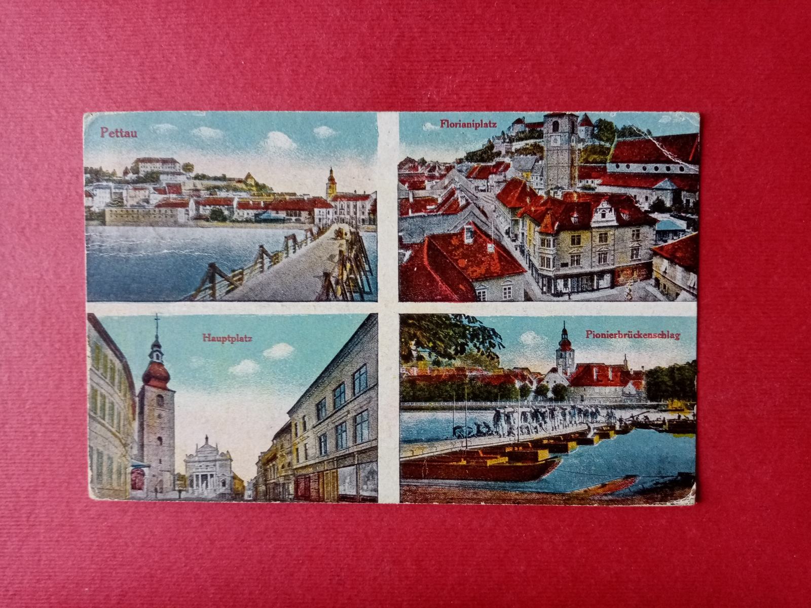 Ptuj.Pettau,Hauptplatz,Florianiplatz,Pionierbrueckenschlag.Most,bridge