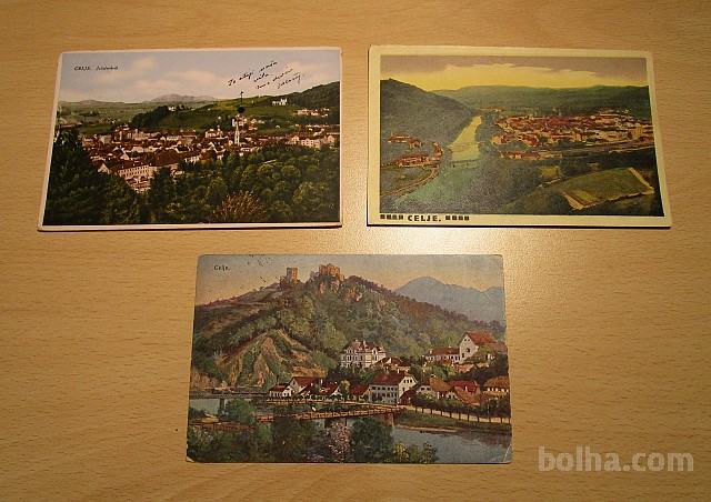 Stare razglednice Celje, 2 poslani, 1 neposlana, Kraljevina