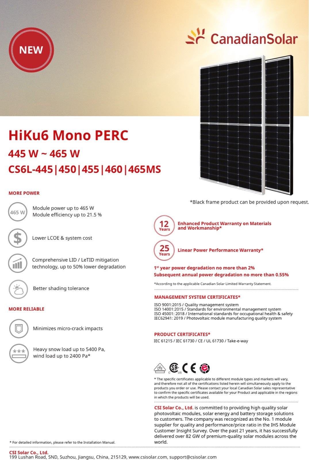 Solarni panel canadian solar 460w!