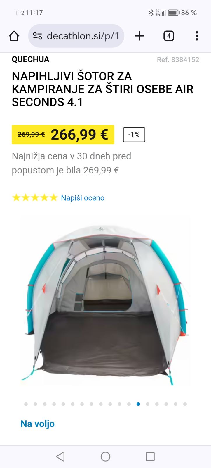 Napihljiv sotor Quecha Decathlon