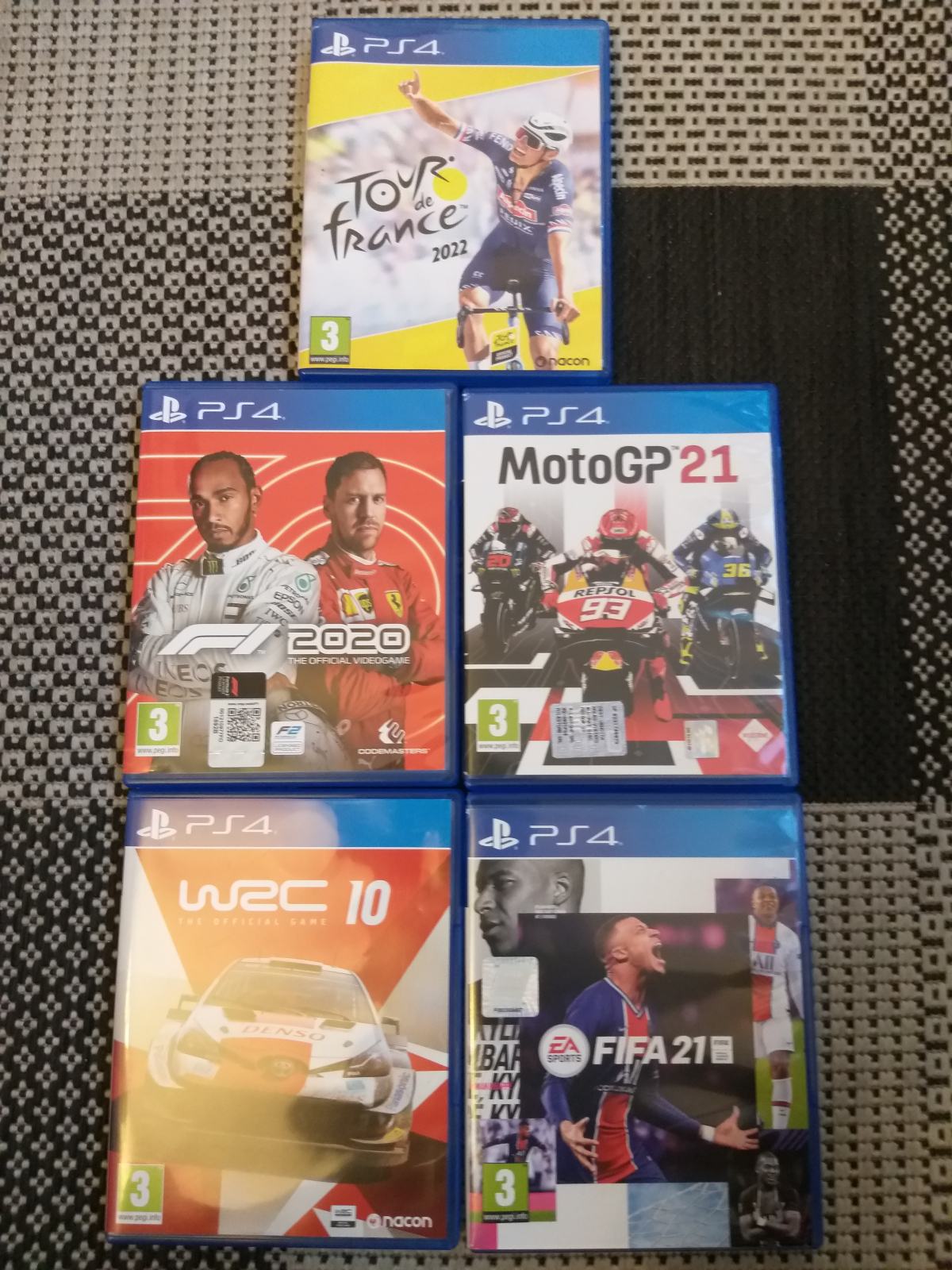 PS4 igre: Tour de France 2022, Moto GP 21, FIFA 21, F1 2020, WRC 10