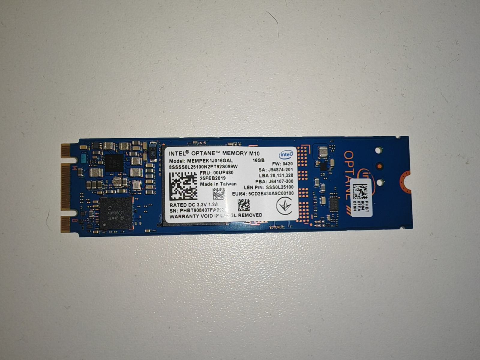 Intel Optane Memory M10 MEMPEK1J016GAL 16GB SSD NVME