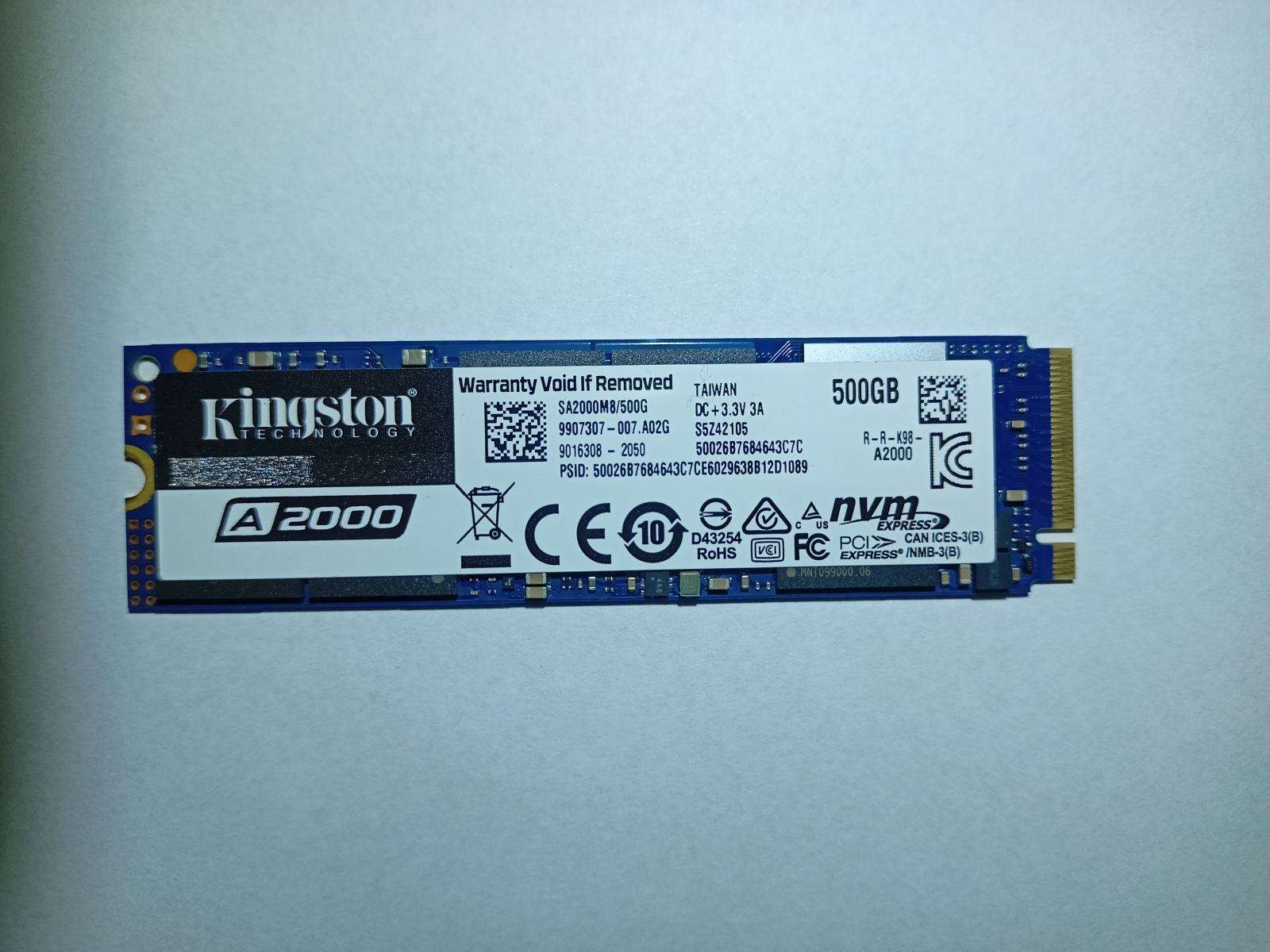 M.2 2280 SSD disk KINGSTON A2000 500 GB
