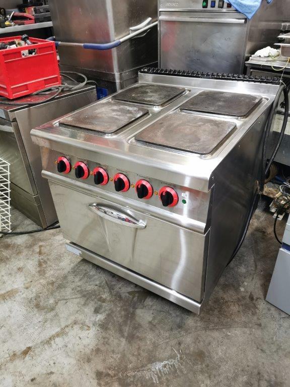 ELEKTRIČNI ŠTEDILNIK 4x EL.PLOŠČA + ELEKTRIČNA PEČICA - INOX