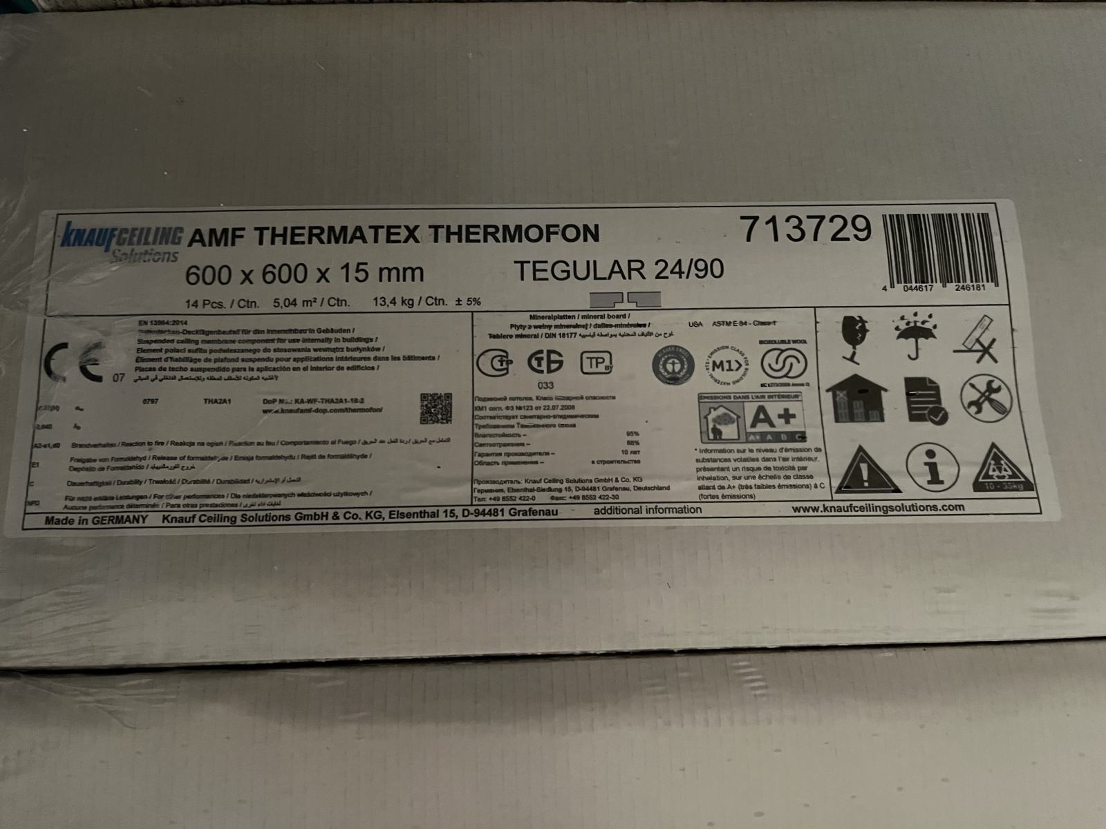 Knauf ceiling stopna plošča KCD AMF Thermatex Thermofon