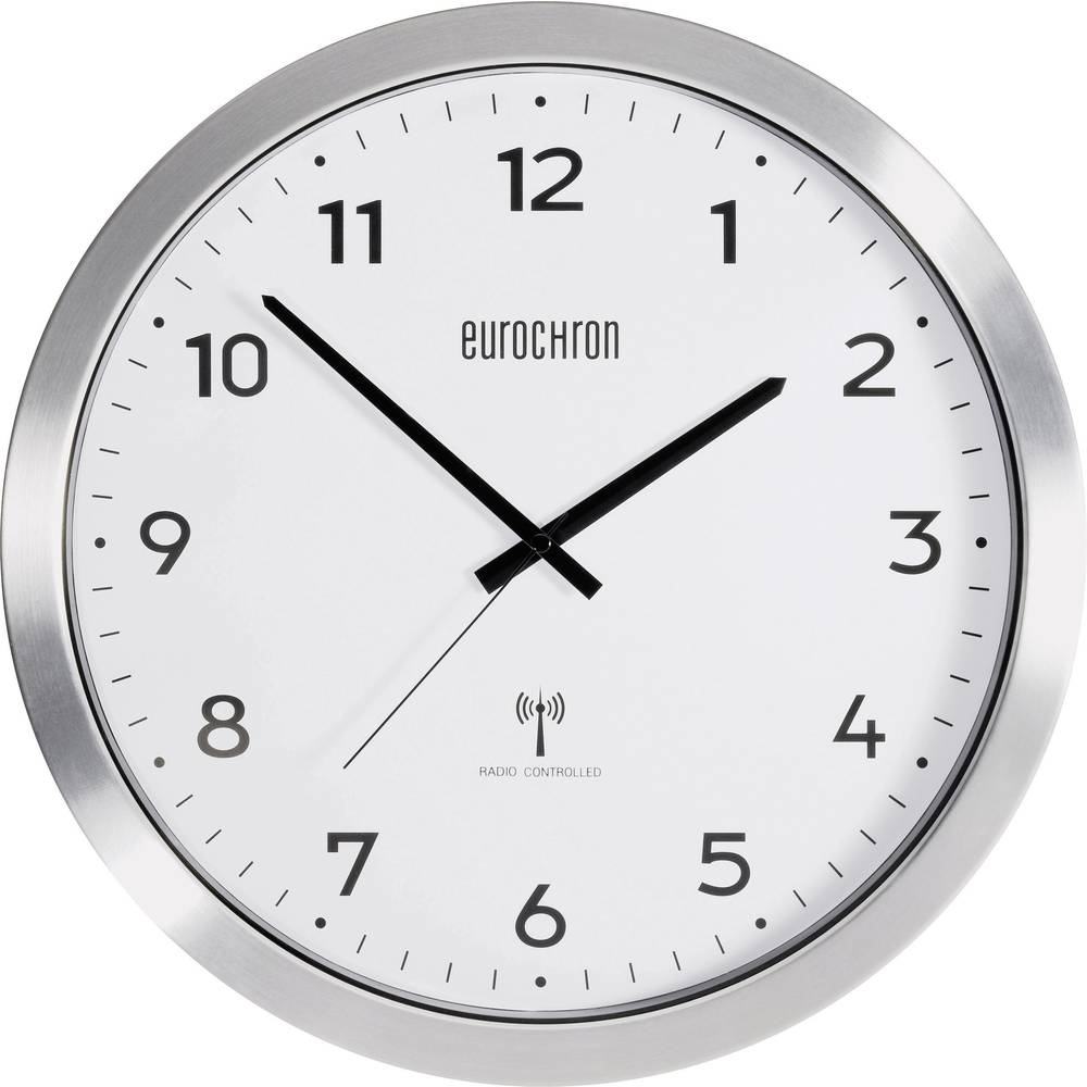 Eurochron EFWU 2600 radijsko vodena stenska ura 38 cm aluminij