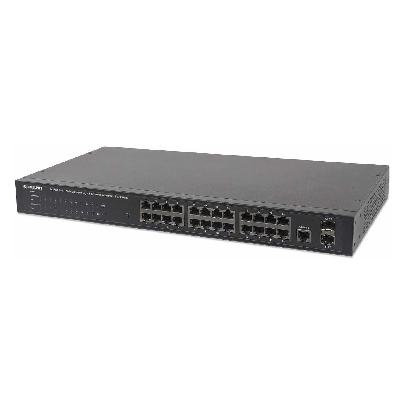 INTELLINET 24-portno PoE gigabitno stikalo z spletnim upravljanjem, 2