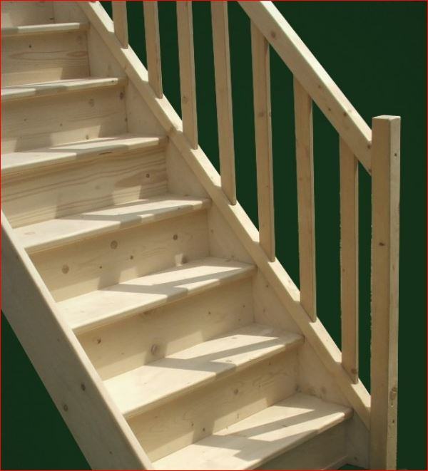 NOTRANJE LESENE STOPNICE - RAVNE - SOPO80/90EGD