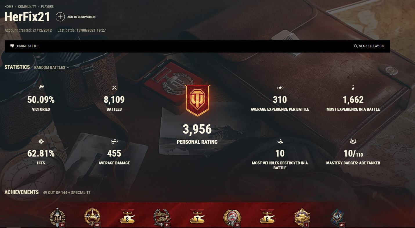 World of Tanks account (WOT)