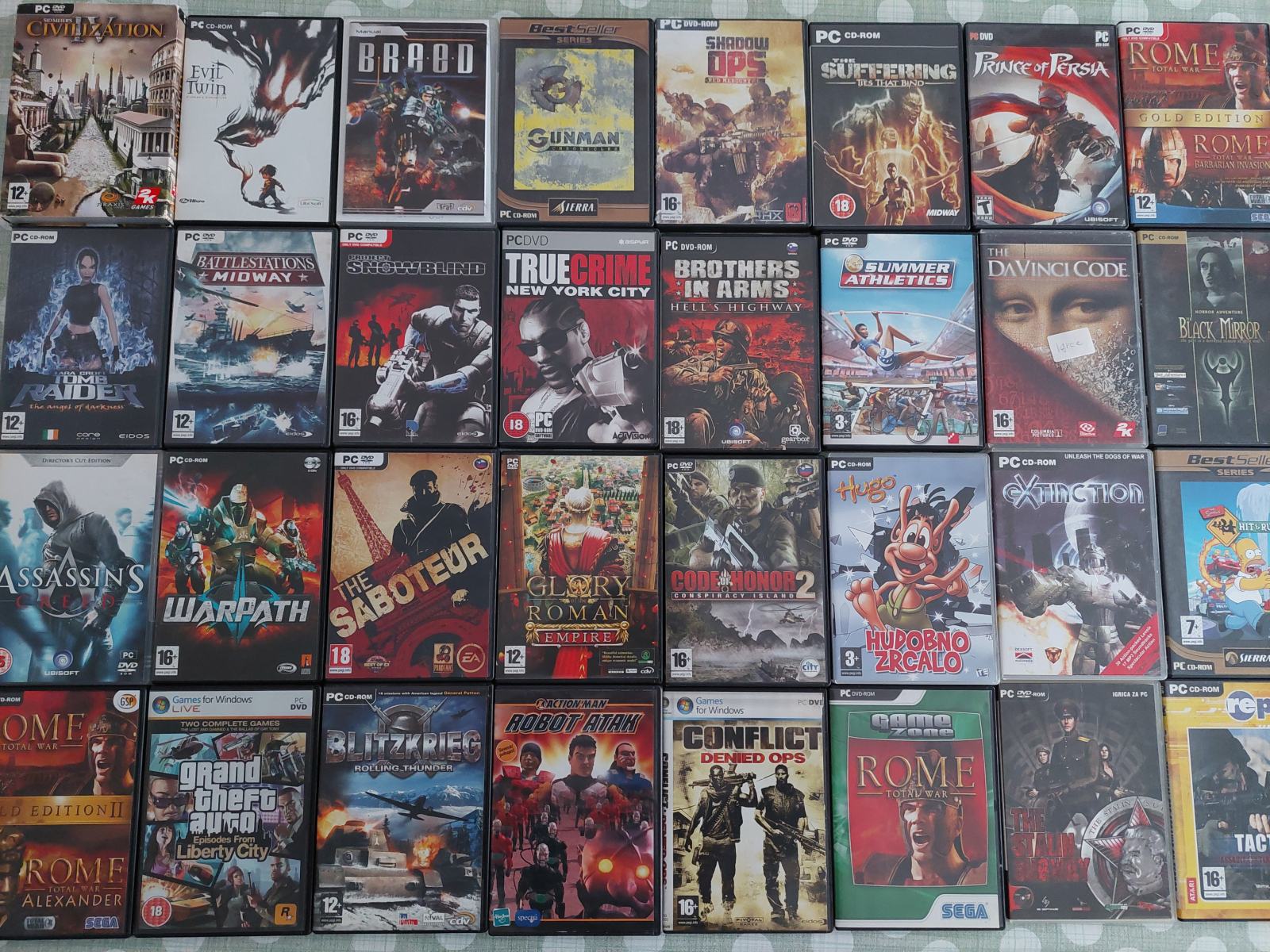 PC IGRE,IGRICE,STRELSKE,FANTAZIJSKE,48 PC IGER BREZ KOD,LICENČNIH ŠT.