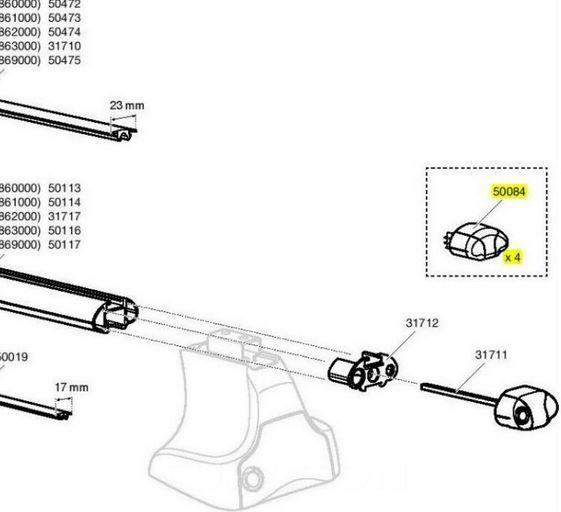 THULE REZERVNI DEL - SP 50084 END CAP AERO BAR 4/1 PCS - POKROV...