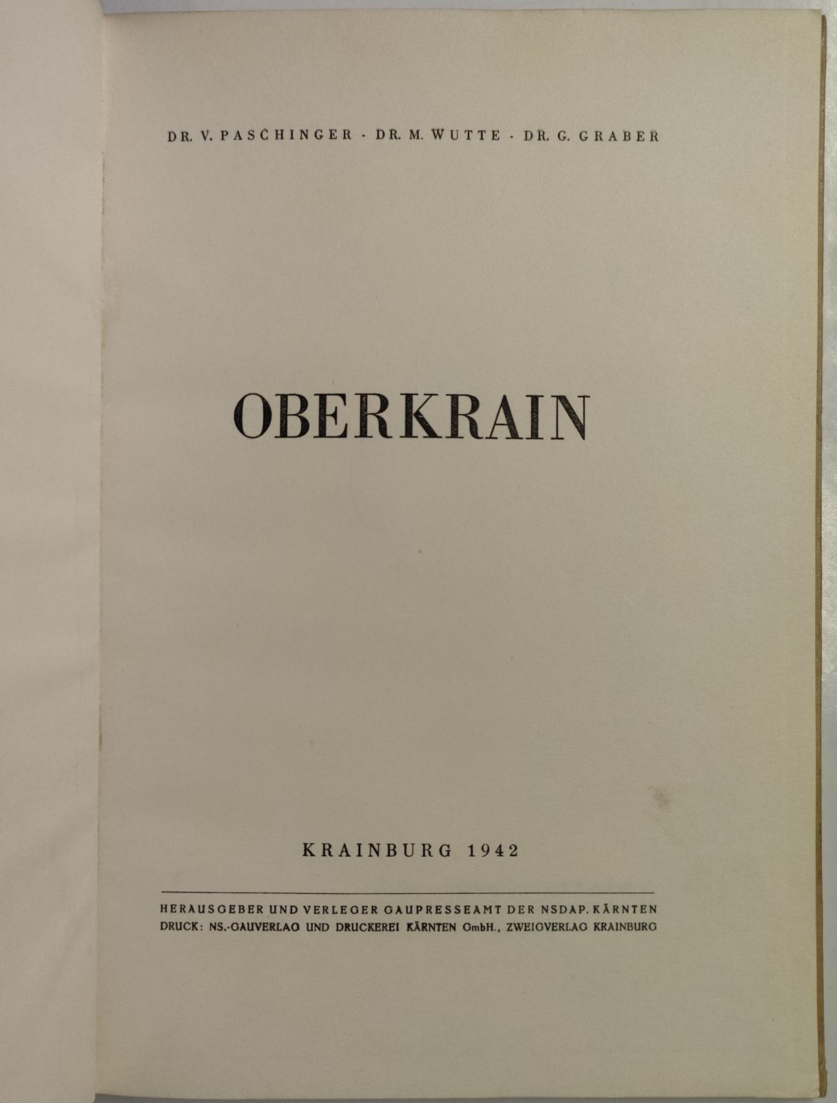 Oberkrain (Gorenjska), nacizem, propaganda, NSDAP, 1942