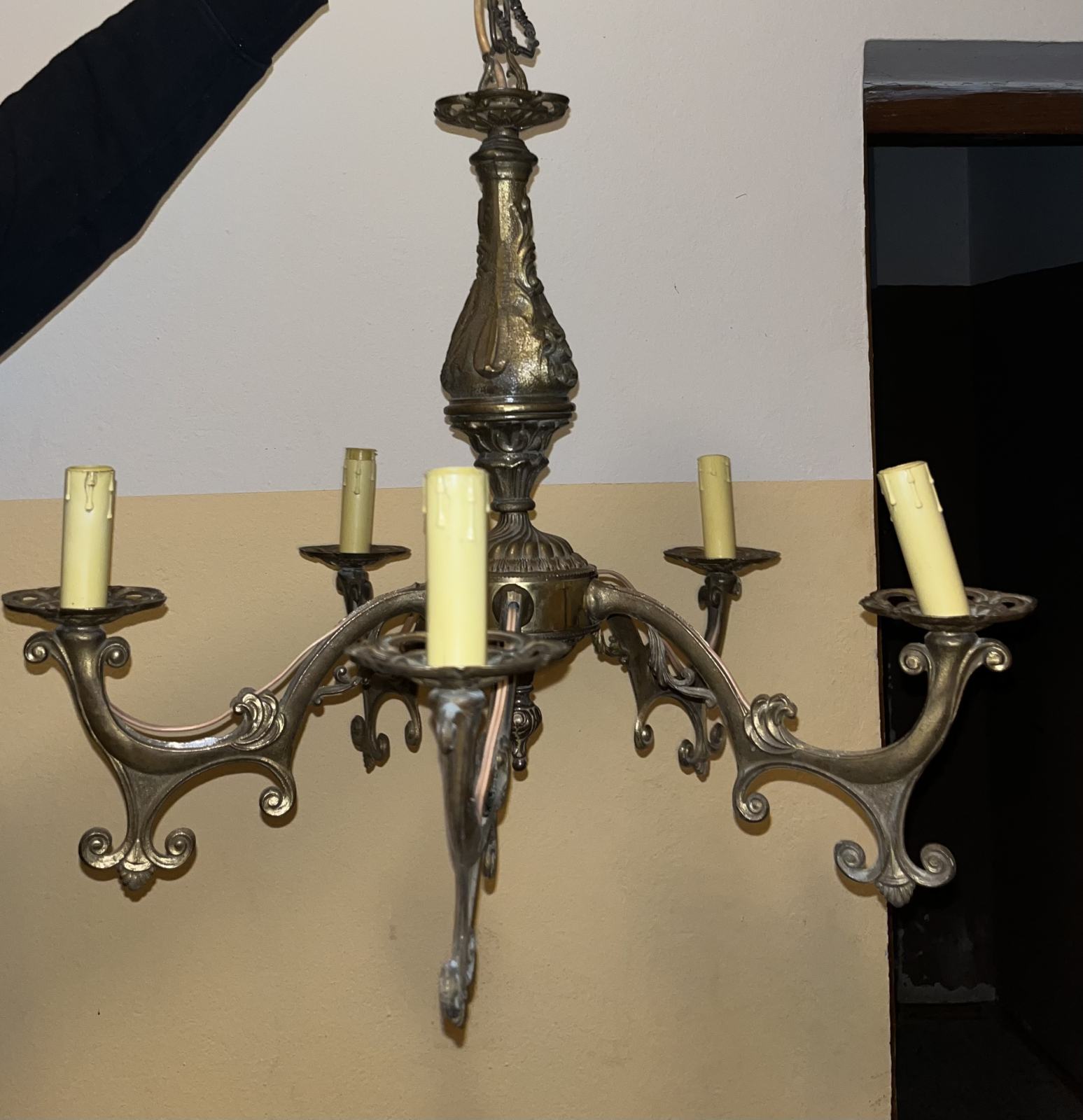 2x Medeninast lestenec (luster) komplet/posamično