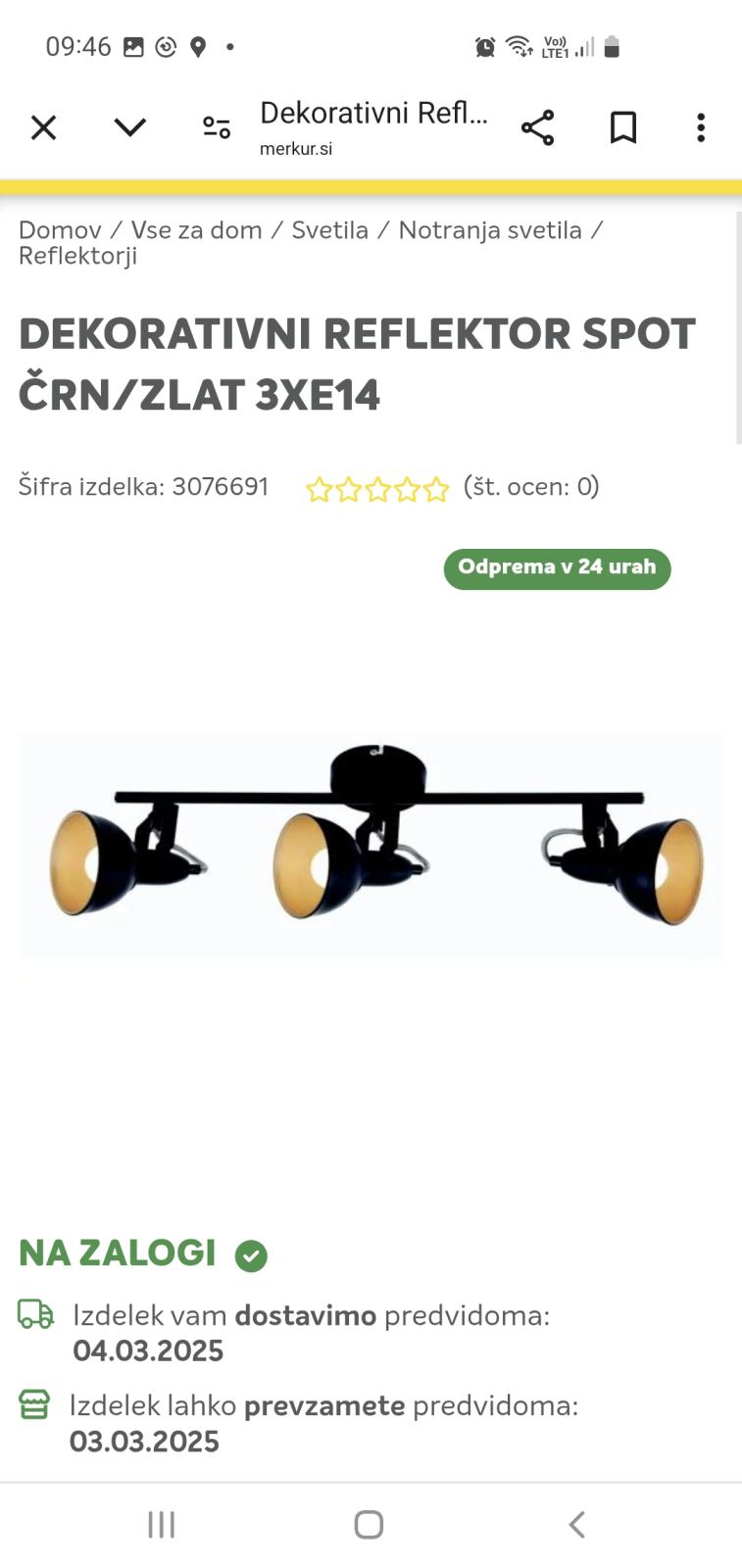 Stropni reflektor nov zapakiran