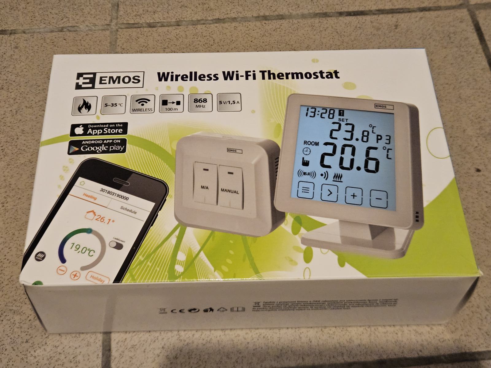 Sobni brezžični WiFi termostat P5623 EMOS s programiranjem
