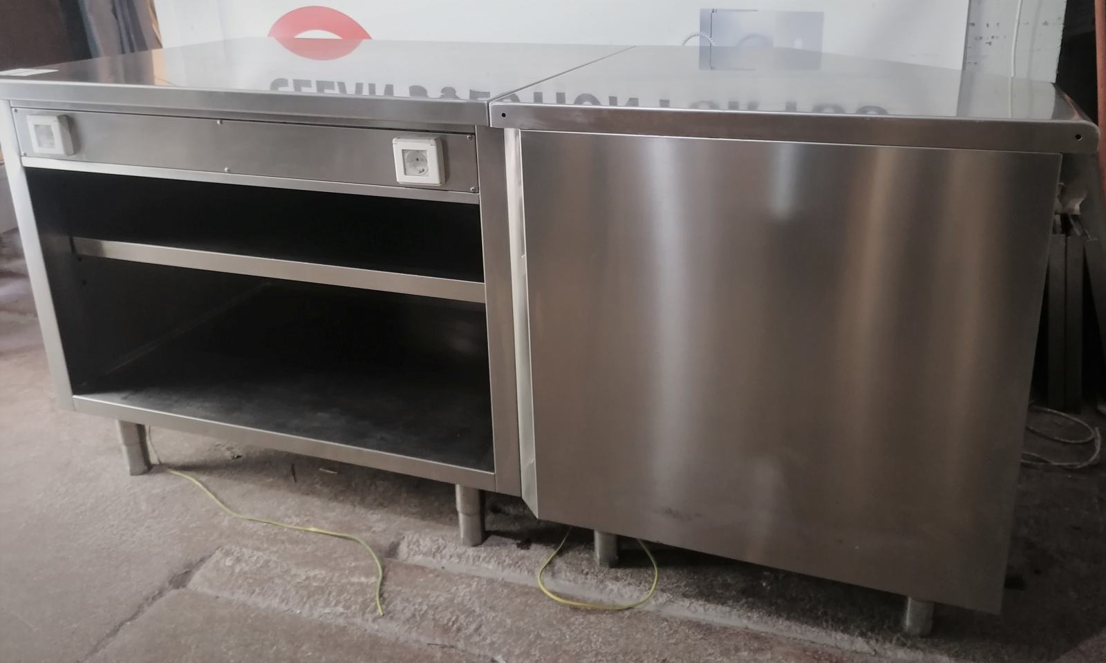 Inox delovni pult z polico