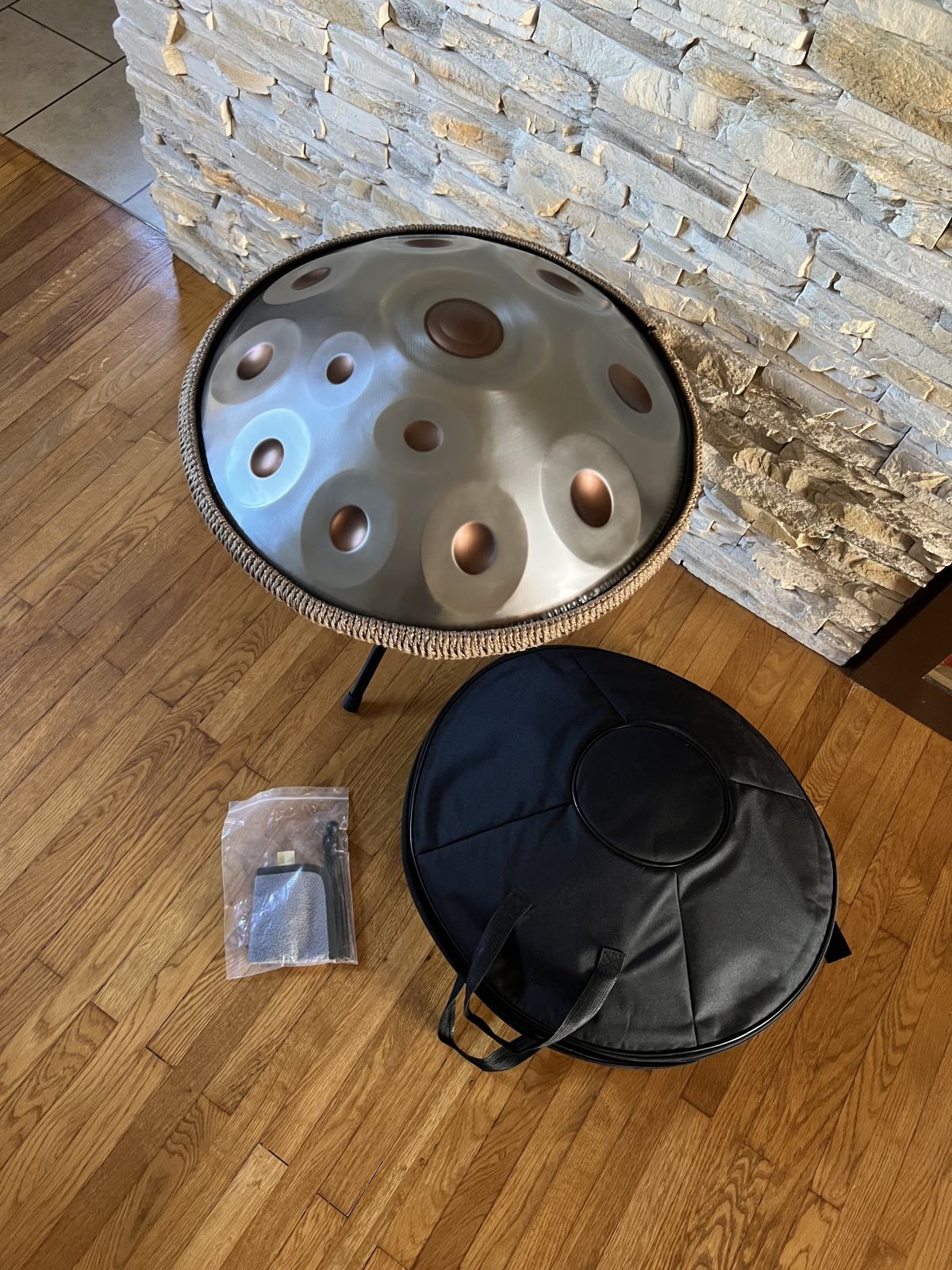 Handpan space drum boben tolkala 12 not 440Hz D-Minor+ torba+stojalo