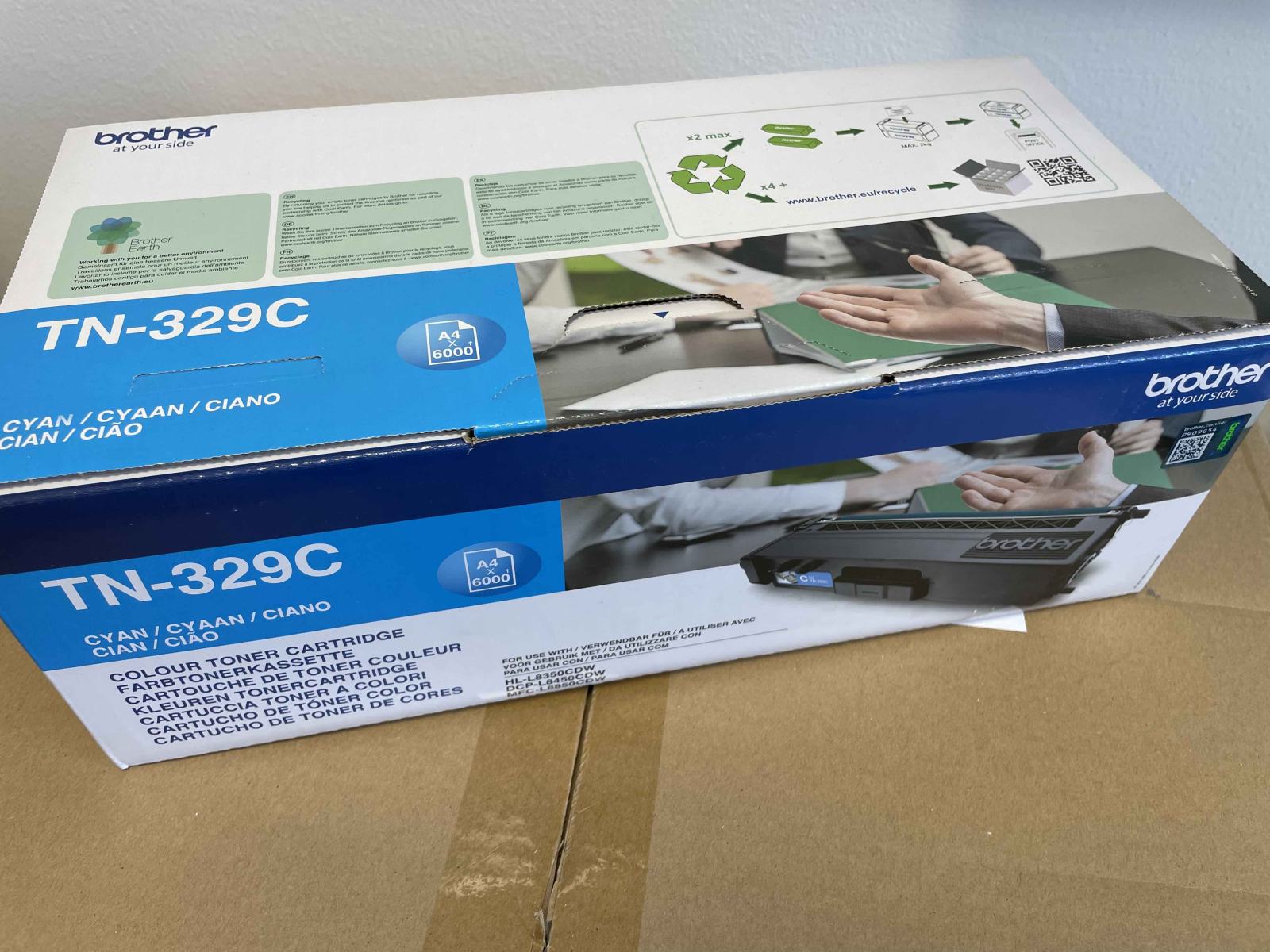 Originalen Brother TN-329C toner – cyan