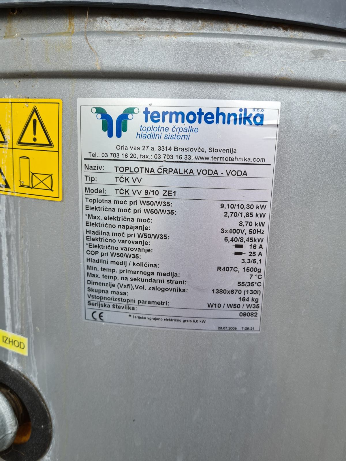 Toplotna črpalka Termotehnika