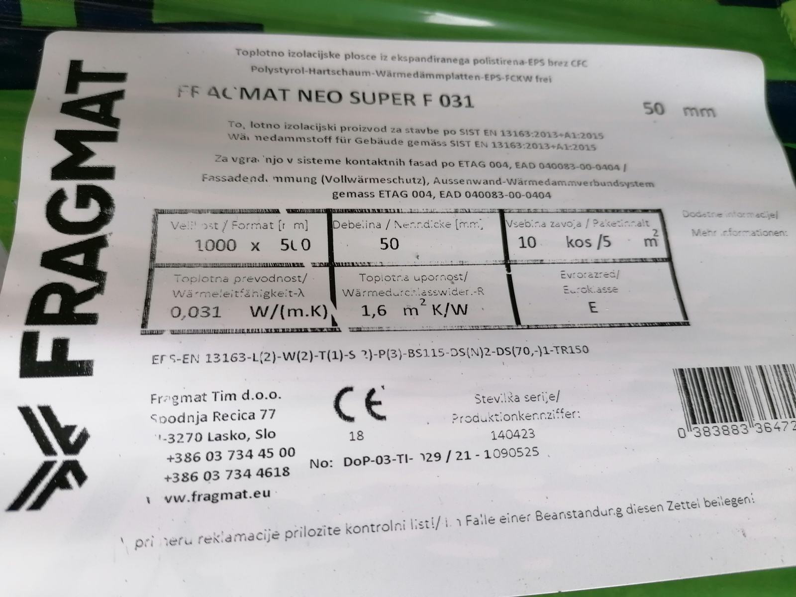 FASADNI STIROPOR FRAGMAT NEO SUPER F 031 50 mm