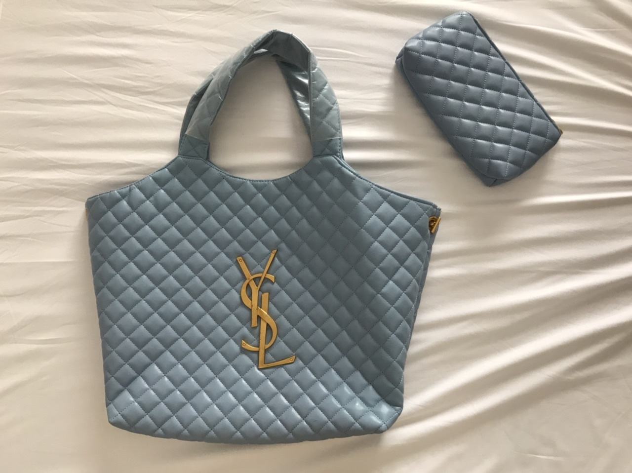 YSL Saint Laurent Baby blue usnjena Ženska torbica