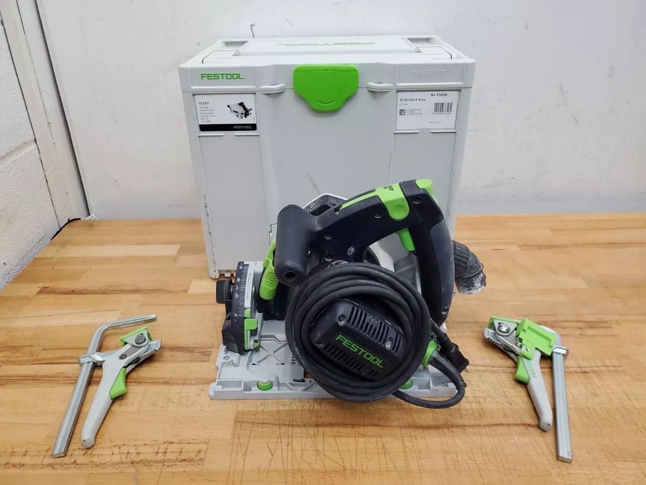 Festool TS 55 FEQ-F-Plus tračna žaga s poglobljenim rezom in sponkami