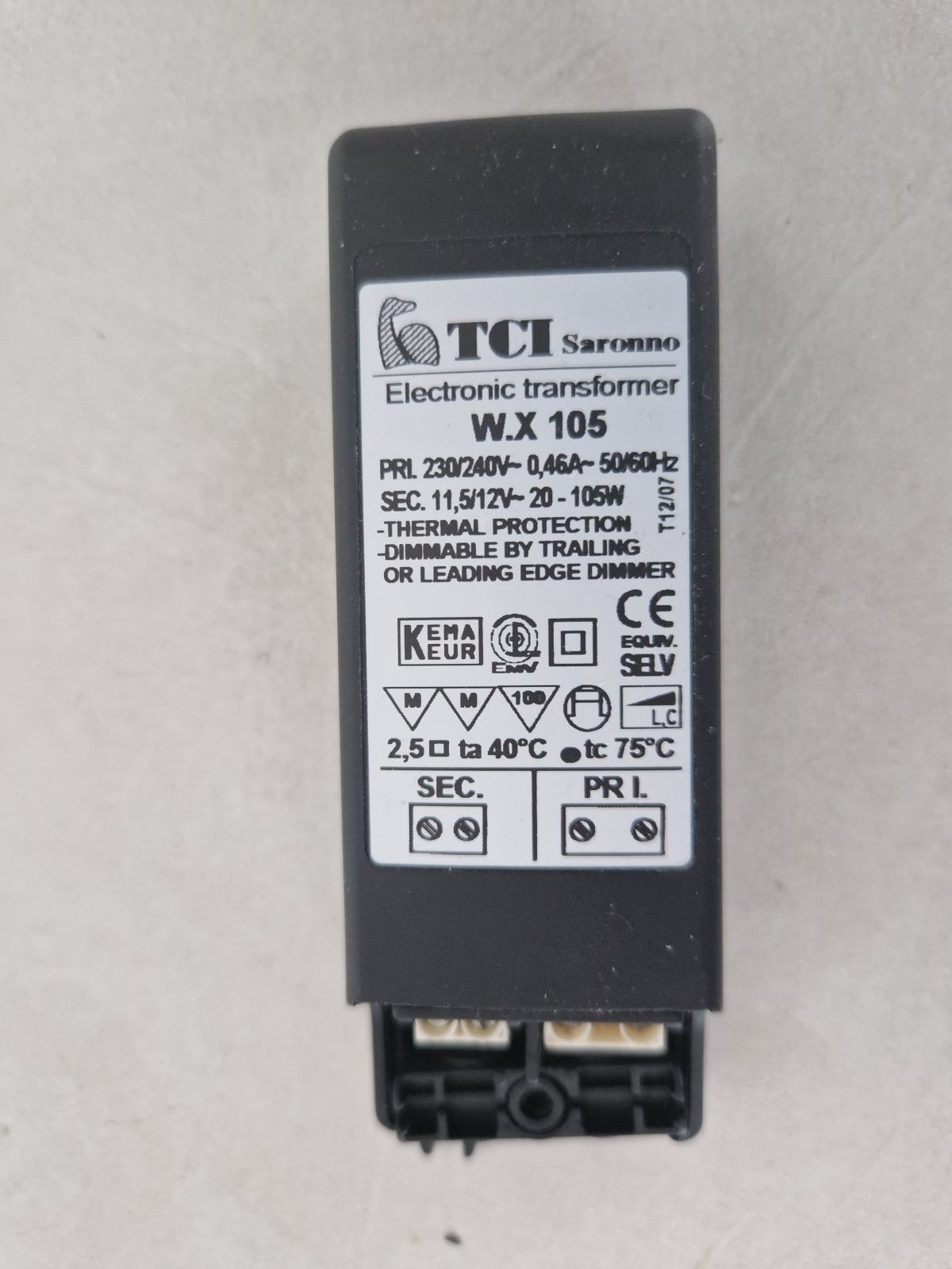 transformator TCI Saronno W.X 105