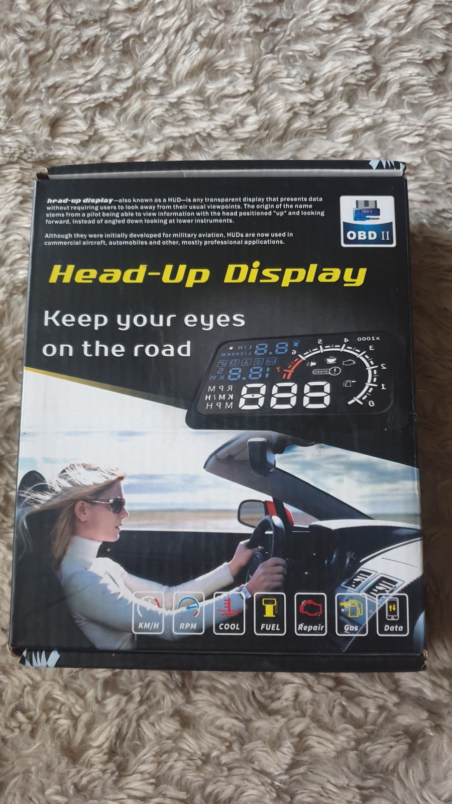 Head UP display za vozila z OBD II priključkom