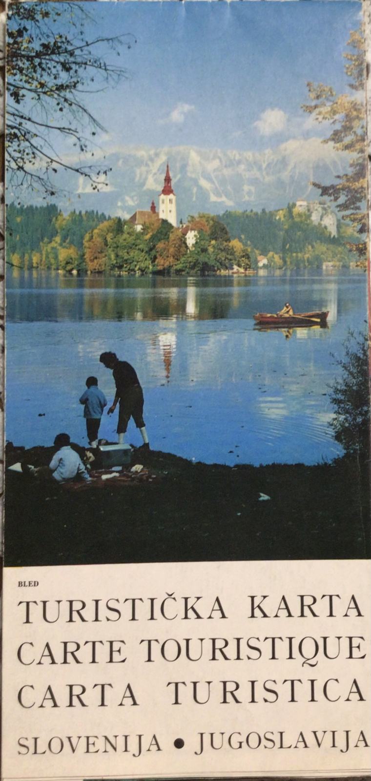 Turistična karta Bled Slovenija Jugoslavija odlično ohranjena