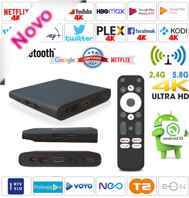 Android box 10 Lefy 4K Kodi igre A1 Neo Lite T2 EON Voyo HBO D+