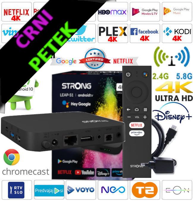 Strong Android 10 Box 4K Kodi HBO NEO EON T2 Netflix Voyo Prime D+