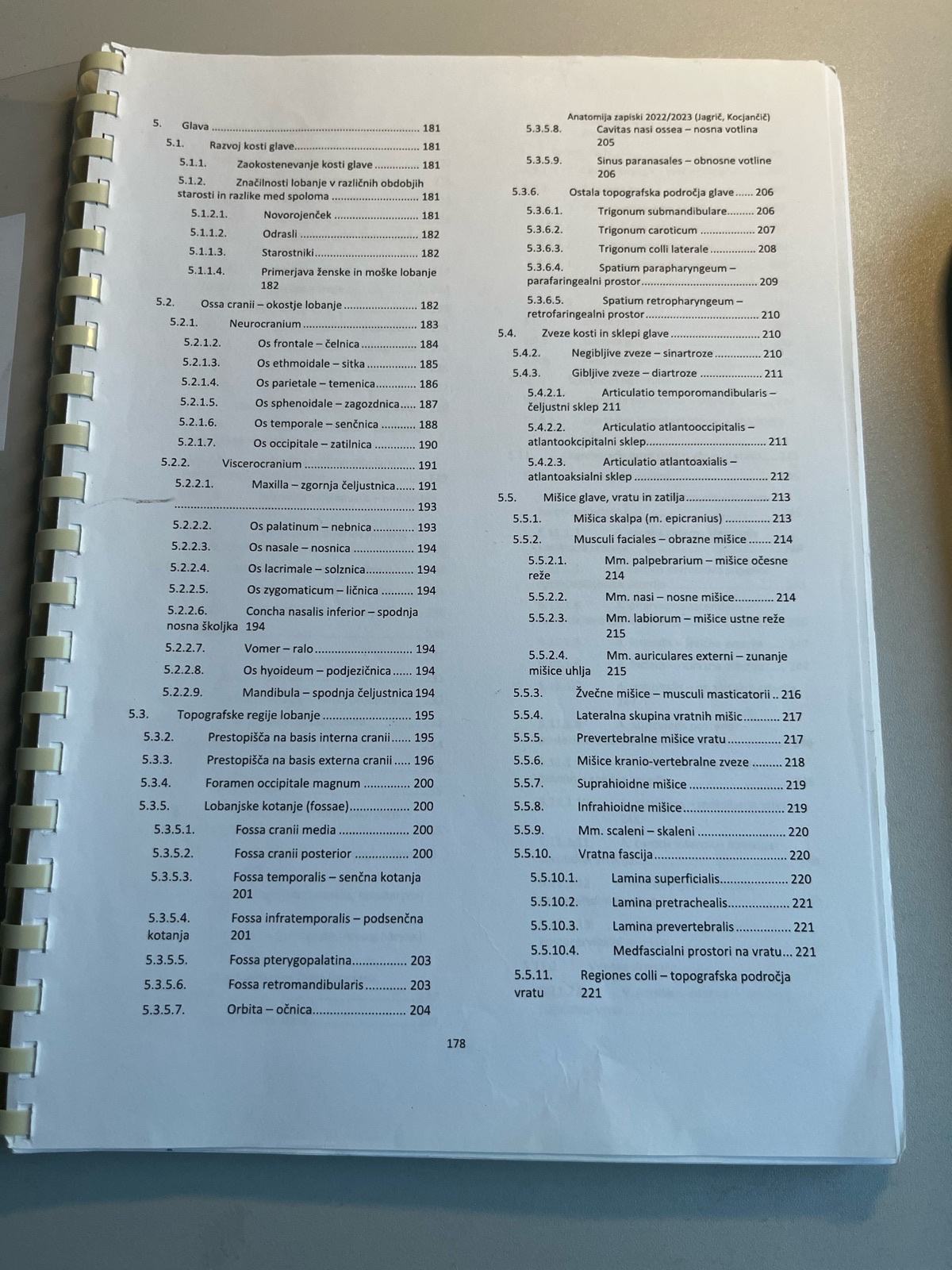 Zapiski anatomija (glava) - Prevzem Lj ali Celje