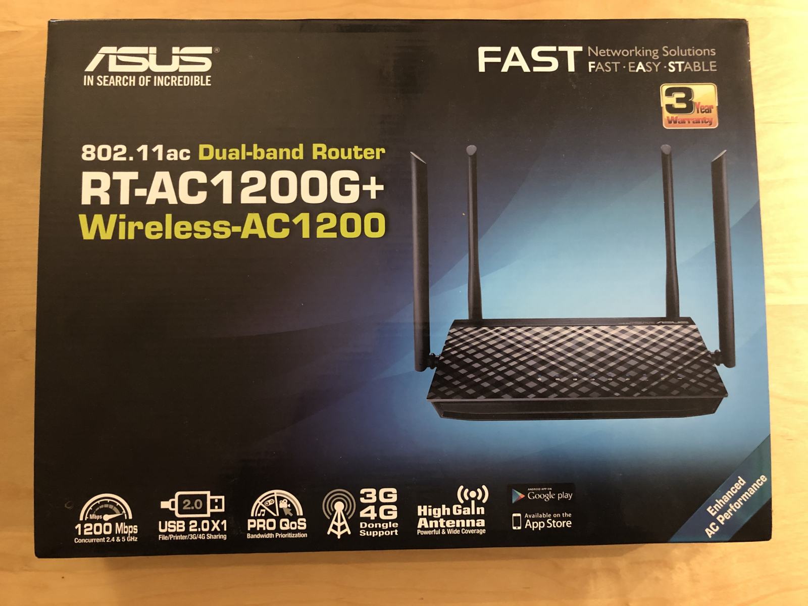ASUS RT-AC1200G+ 802.11ac (Wi-Fi 5) router