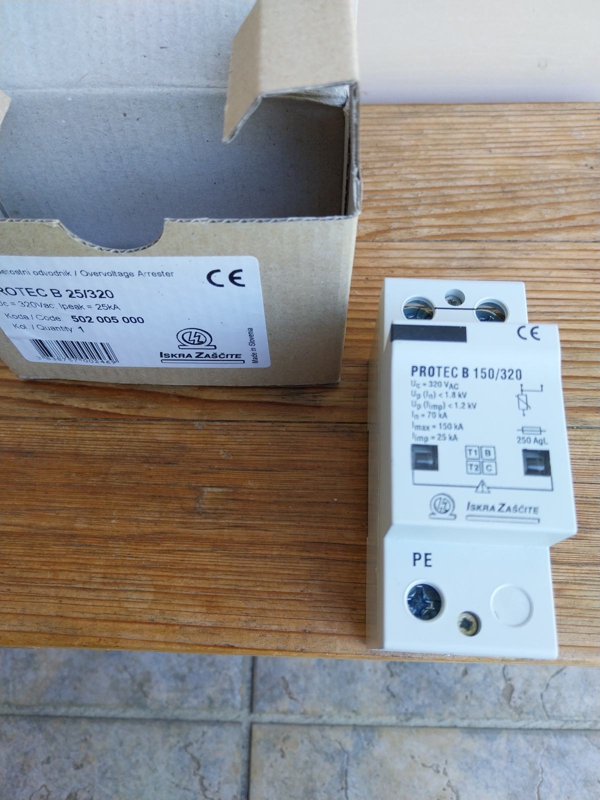 Prenapetostni odvodnik PROTEC B 150/320 25kA