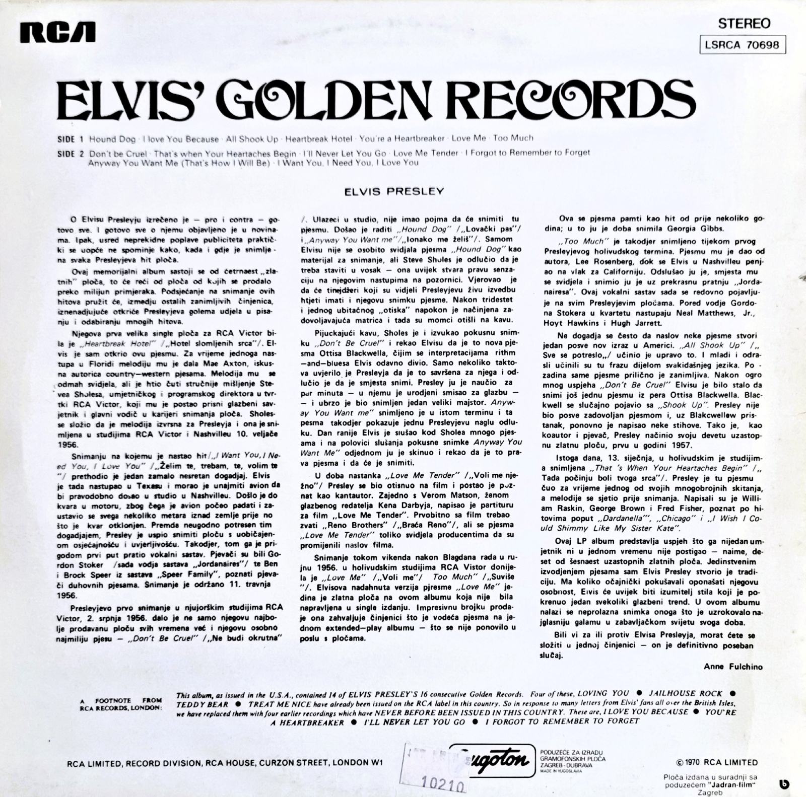 ELVIS GOLDEN RECORDS