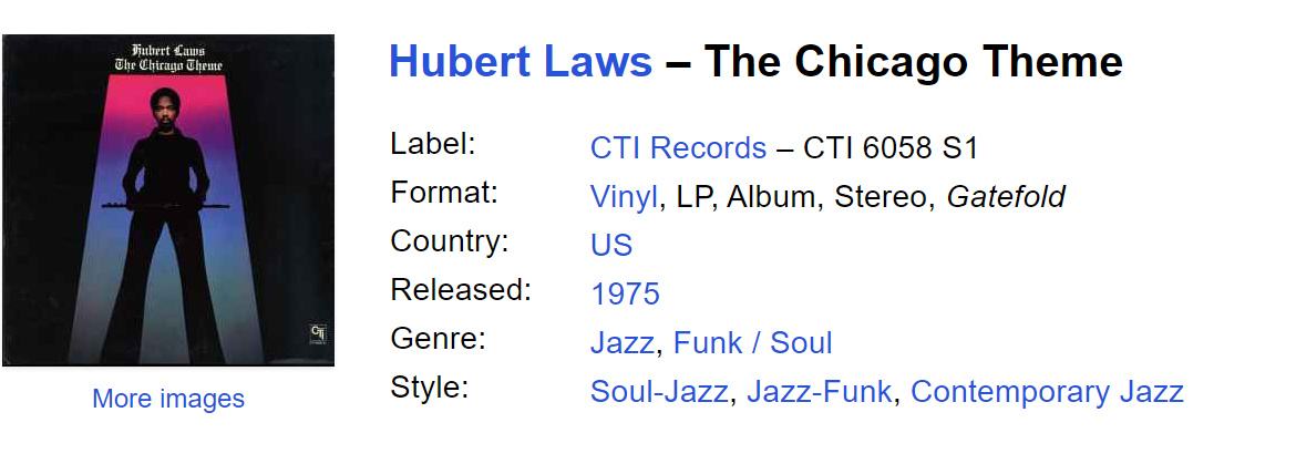 Hubert Laws – The Chicago Theme