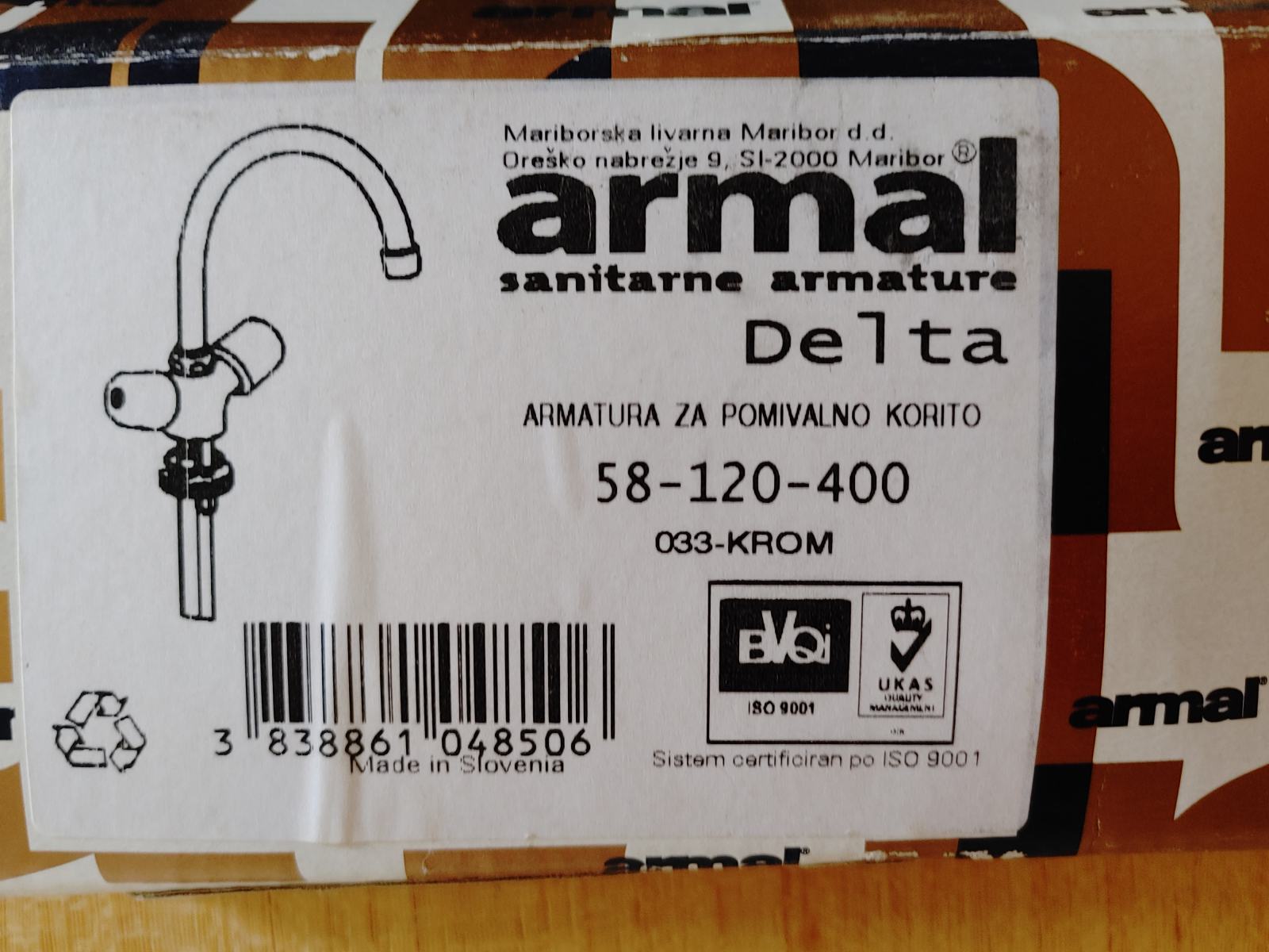 Dvoročajna klasična armatura Armal, nova
