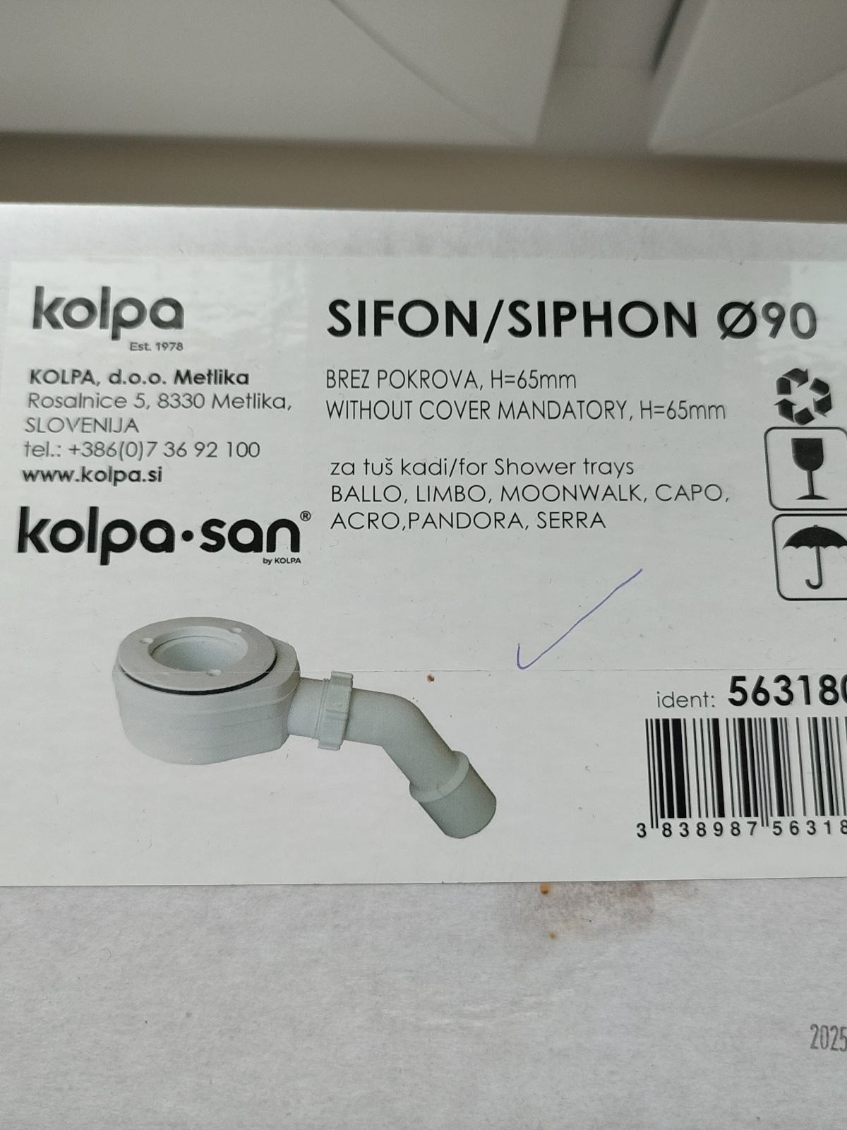 sifon Kolpa fi90 brez pokrova