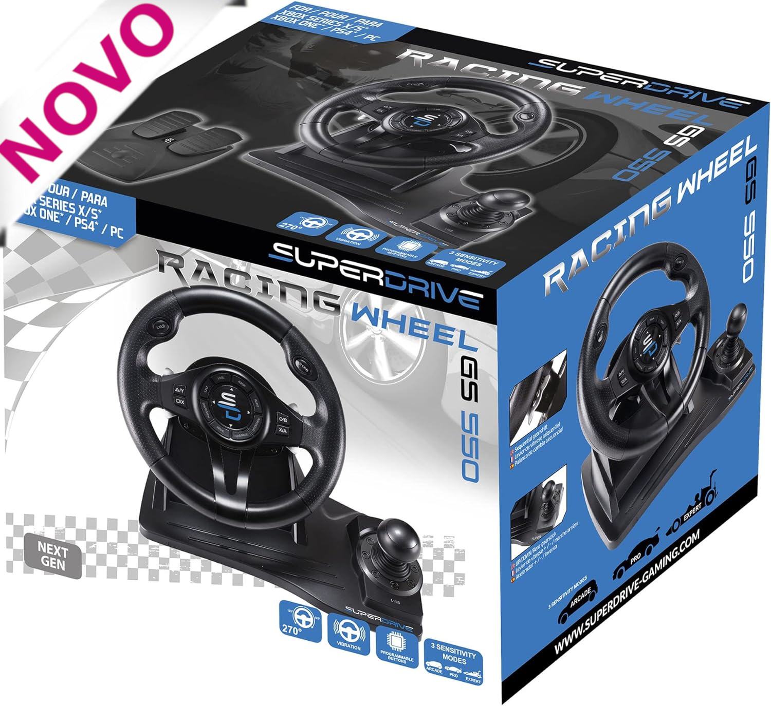 Volan SUPERDRIVE GS550 RACING WHEEL PS4/XBOX SERIES/XBOX ONE/PC