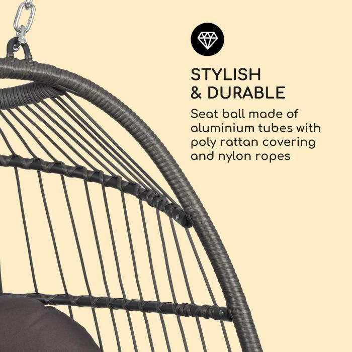 Blumfeldt Biarritz Double viseč gugalnik, Temno Siva